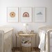Triptych Poster Set, Sun, Rainbow, Cloud, Rain, Kids Room Poster ...