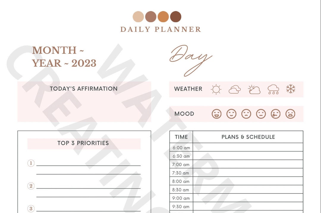 Daily Planner Pink Aesthetic - Etsy