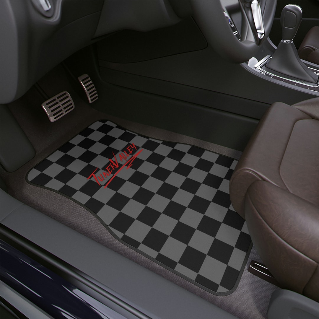 JDM Style Checkerboard Car Floor Mats, 1pc Car Guy Gifts Floor Mats JDM ...