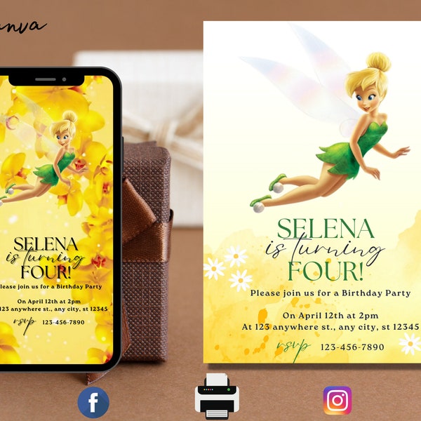 Tinkerbell Invitation - Etsy