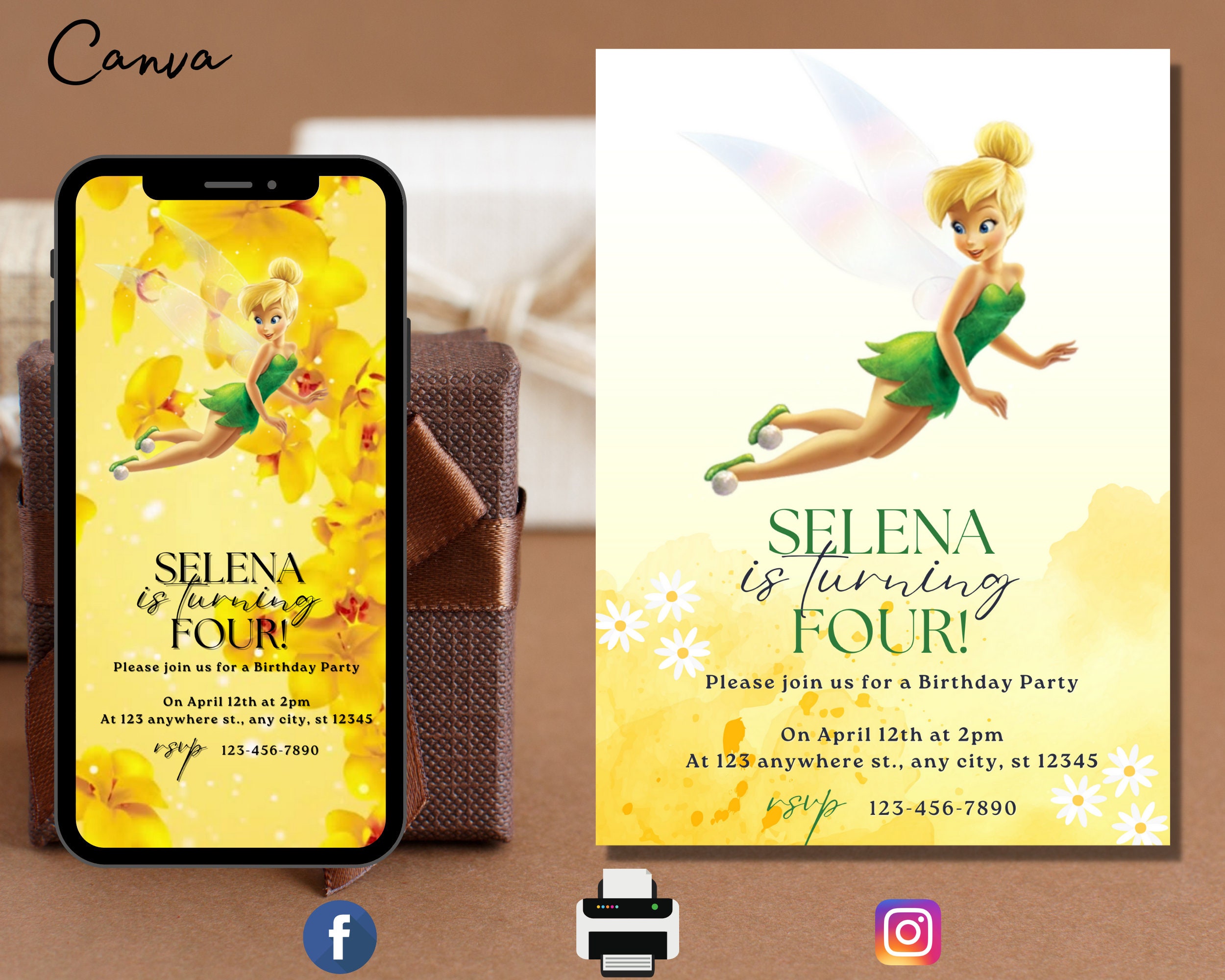 Tinkerbell Blank Invitation