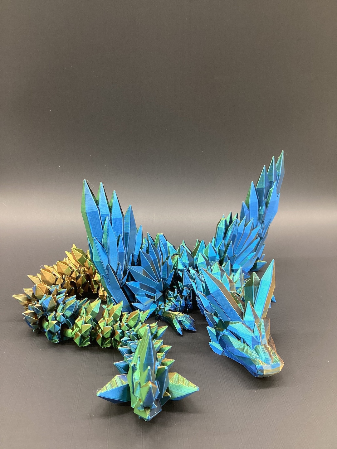 Articulated Winged Crystal Dragon Cinderwing 3D Fidget - Etsy