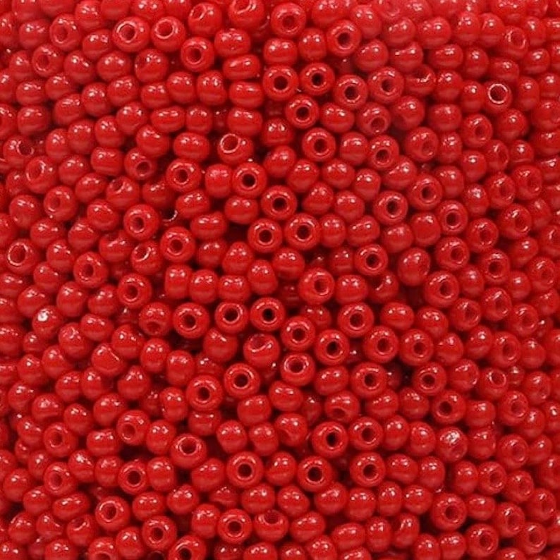 12/0 Red Glass Seed Bead, 15 Gram Bag - Etsy