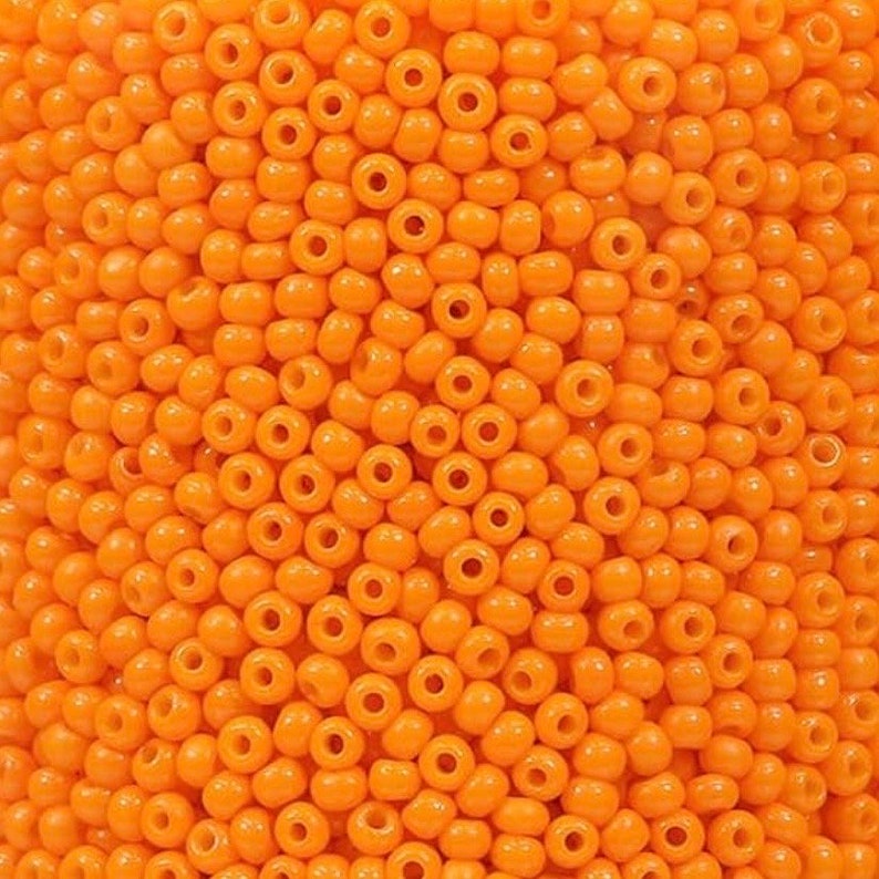 12/0 Orange Glass Seed Bead, 15 Gram Bag - Etsy