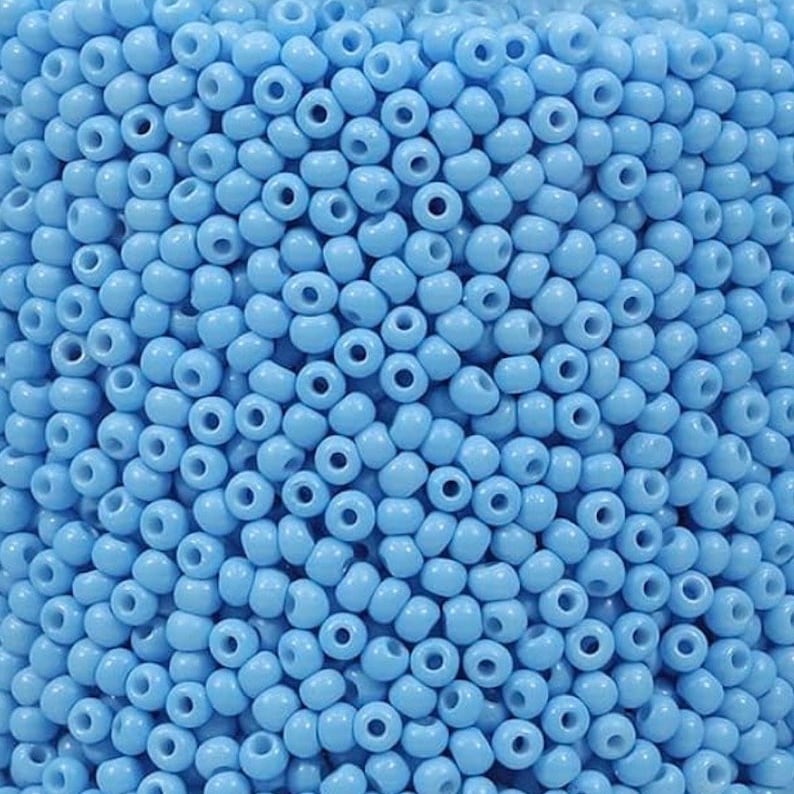 12/0 Light Blue Glass Seed Bead, 15 Gram Bag - Etsy