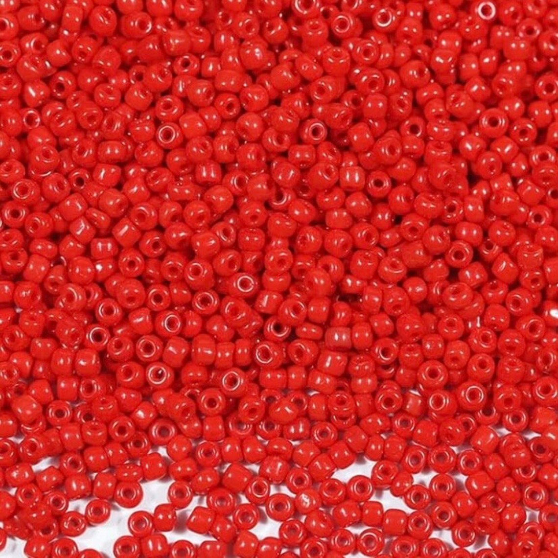 12/0 Red Glass Seed Bead, 15 Gram Bag - Etsy