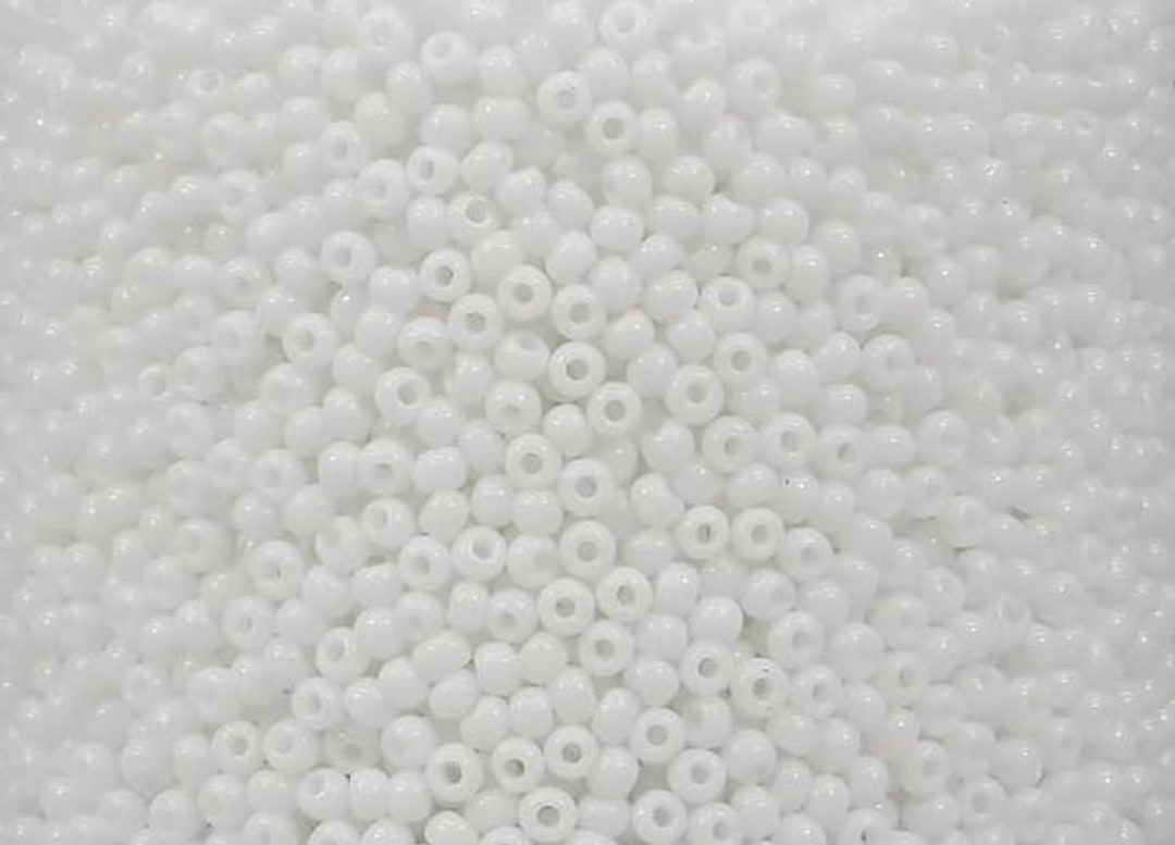 12/0 White Glass Seed Bead, 15 Gram Bag - Etsy