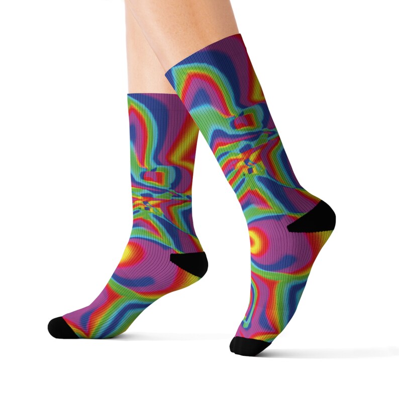 Psychedelic Sublimation Socks - Etsy