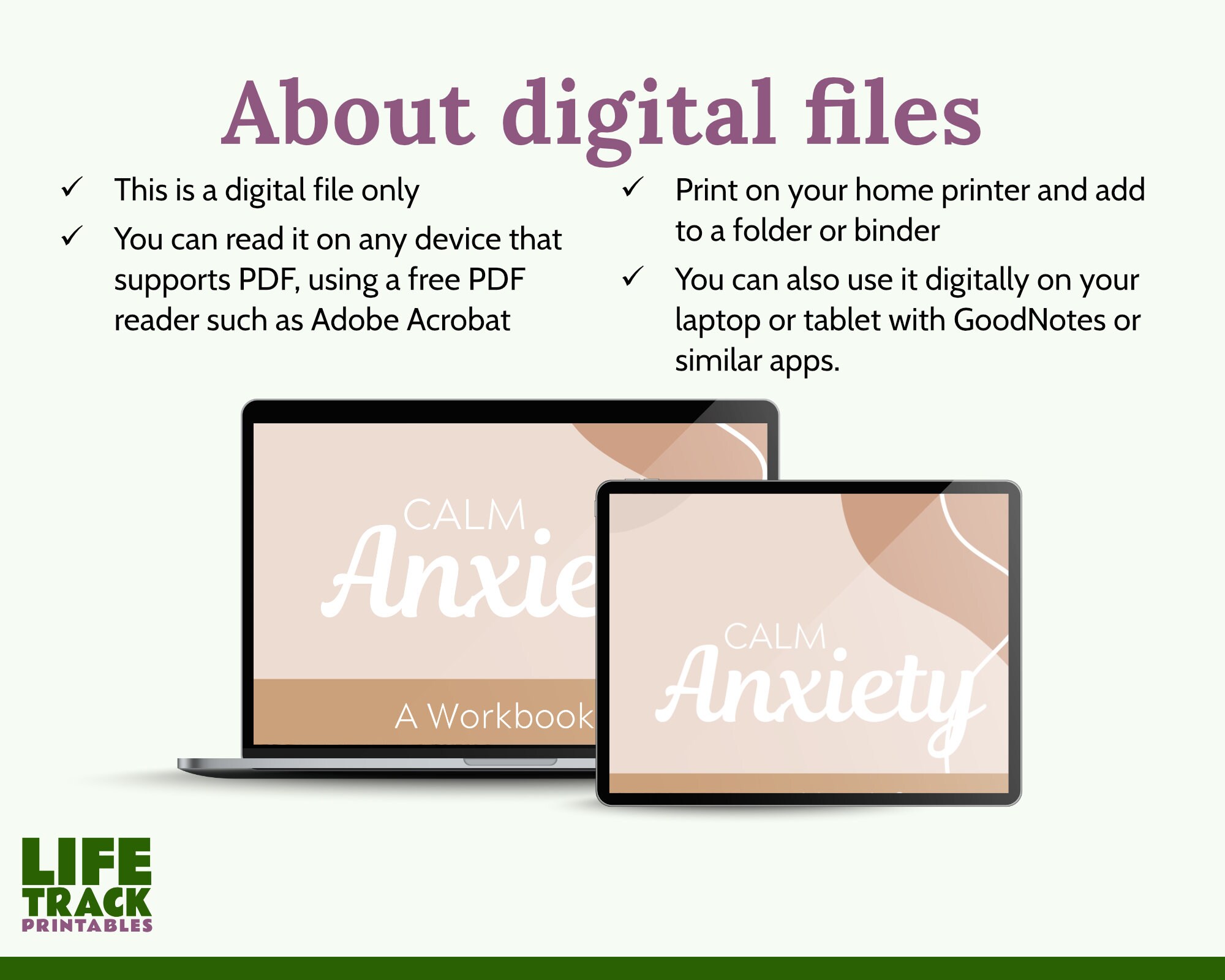 Printable Anxiety Workbook PDF Instant Digital Download Personal Use ...