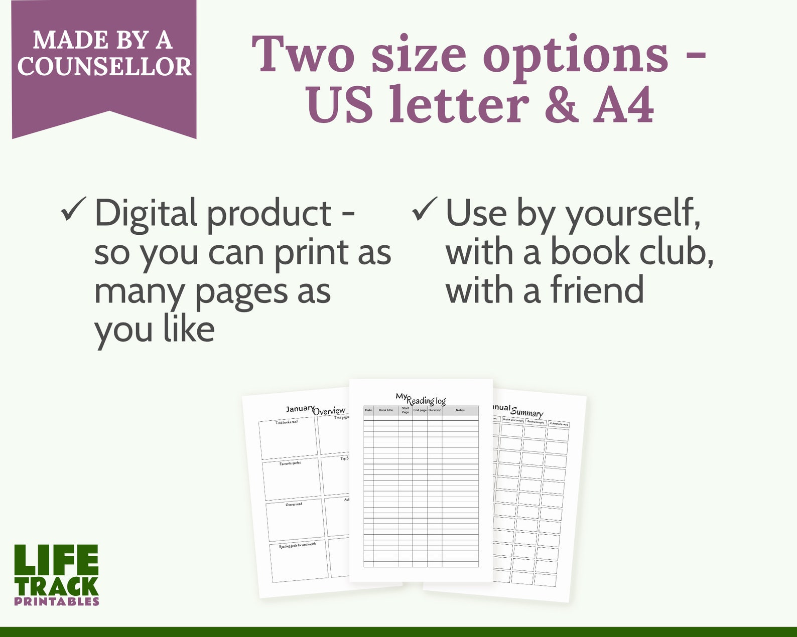 Printable Reading Log PDF Instant Digital Download - Etsy UK