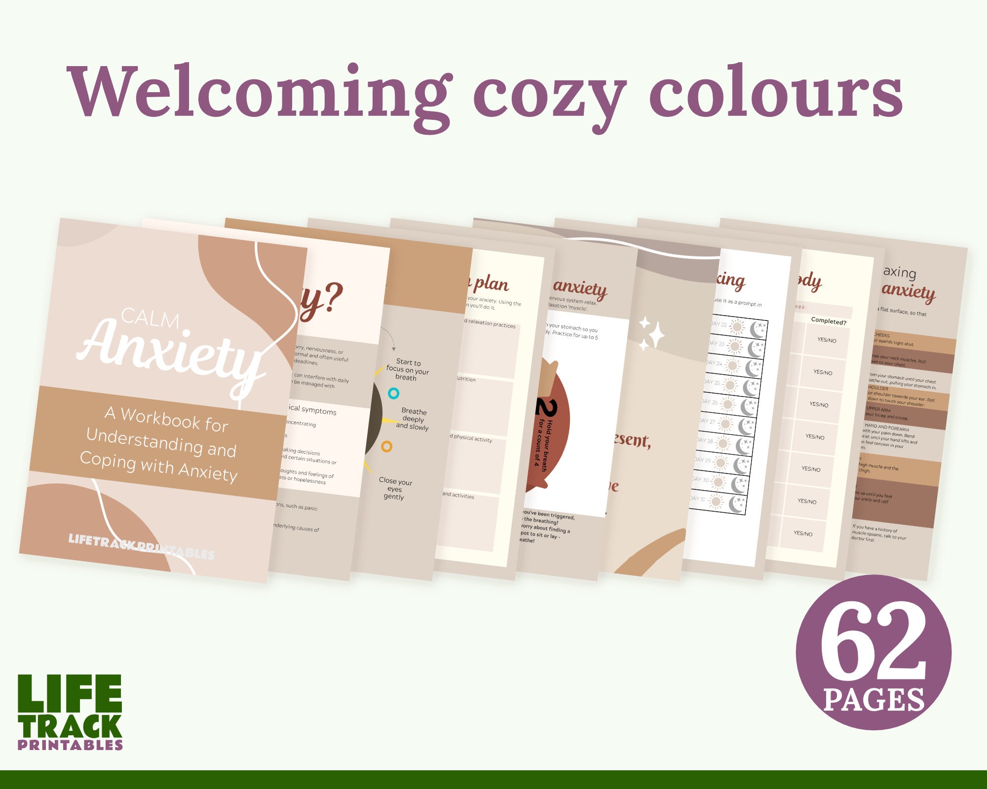 Printable Anxiety Workbook PDF Instant Digital Download Personal Use ...