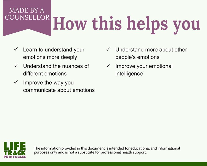 Feelings Wheel Emotion Wheel Printable PDF Personal Growth Emotional ...