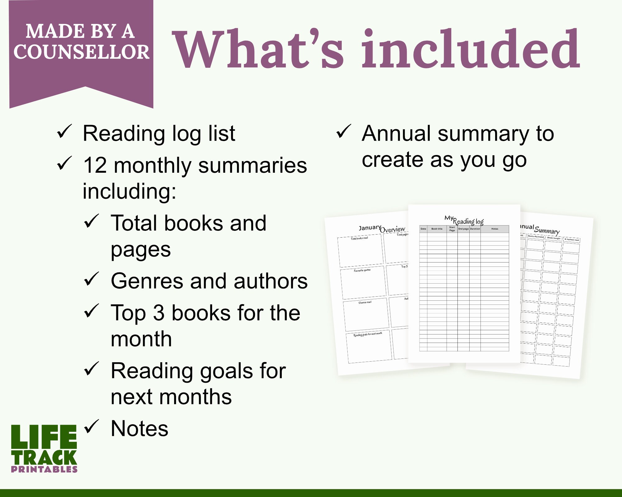 Printable Reading Log PDF Instant Digital Download - Etsy UK