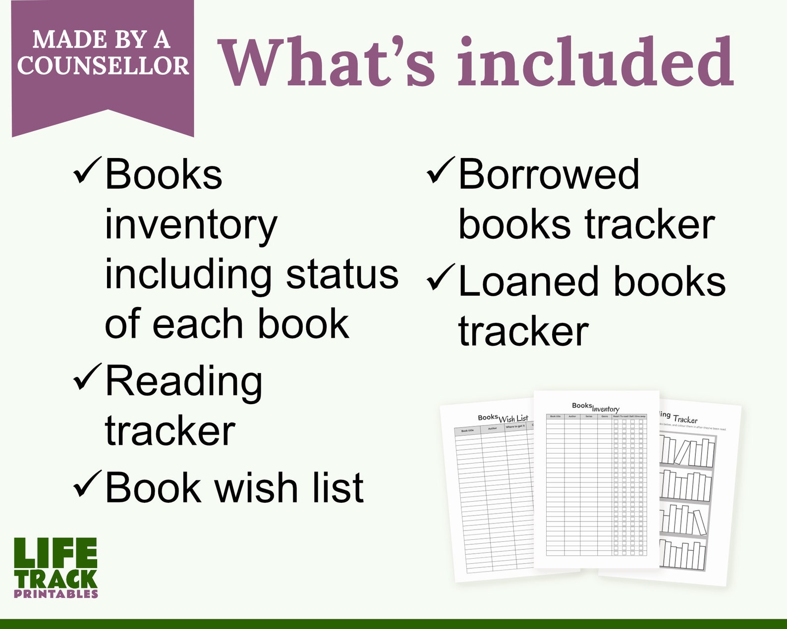 Printable Book Inventory Trackers | PDF Instant Digital Download ...