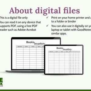 Printable Book Inventory Trackers | PDF Instant Digital Download ...