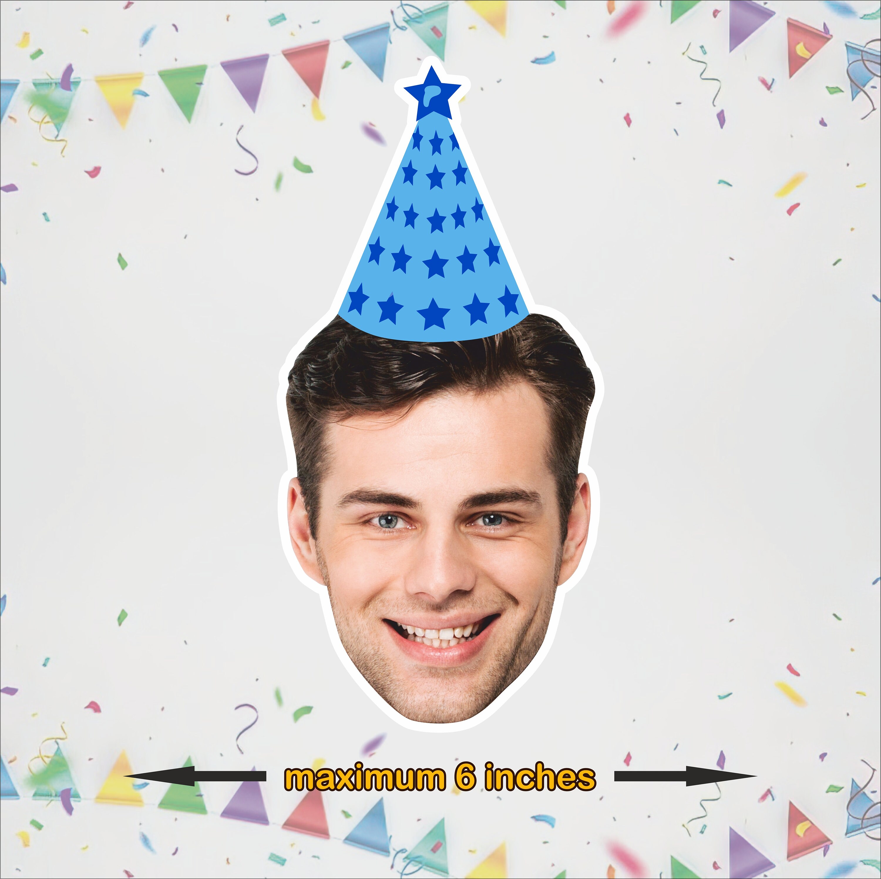 CUSTOM HEAD Birthday BANNER, Custom Birthday Photo Banner, Face Banner ...