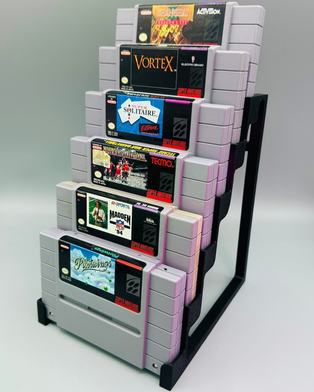 SNES US Stand / Display Stand 3D Printed for 6 Cartridge / Modules gd ...