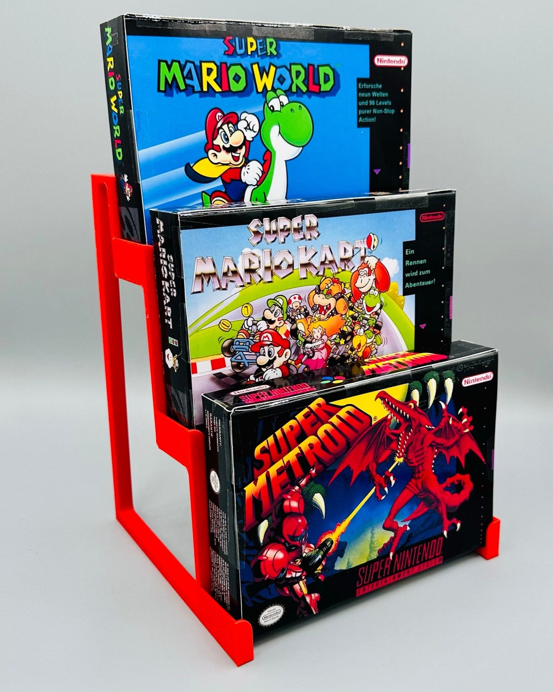 SNES OVP Stand / Display Stand-for up to 3 Original Packaging / Modules ...