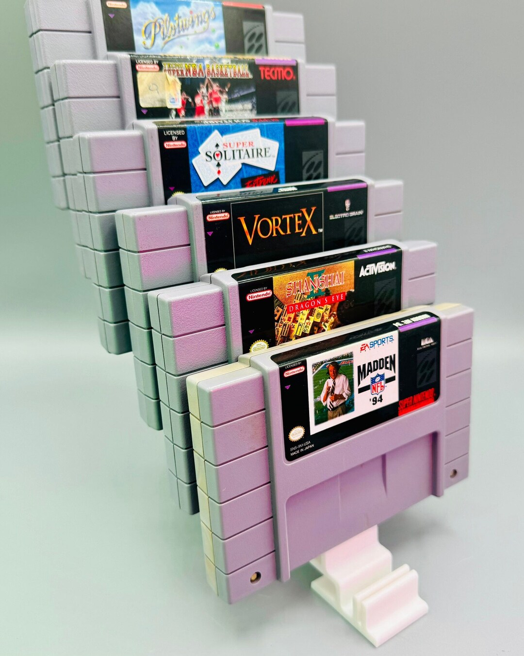 SNES US Universal Stand / Display Stand 3D Printed for 7 Cartridge ...