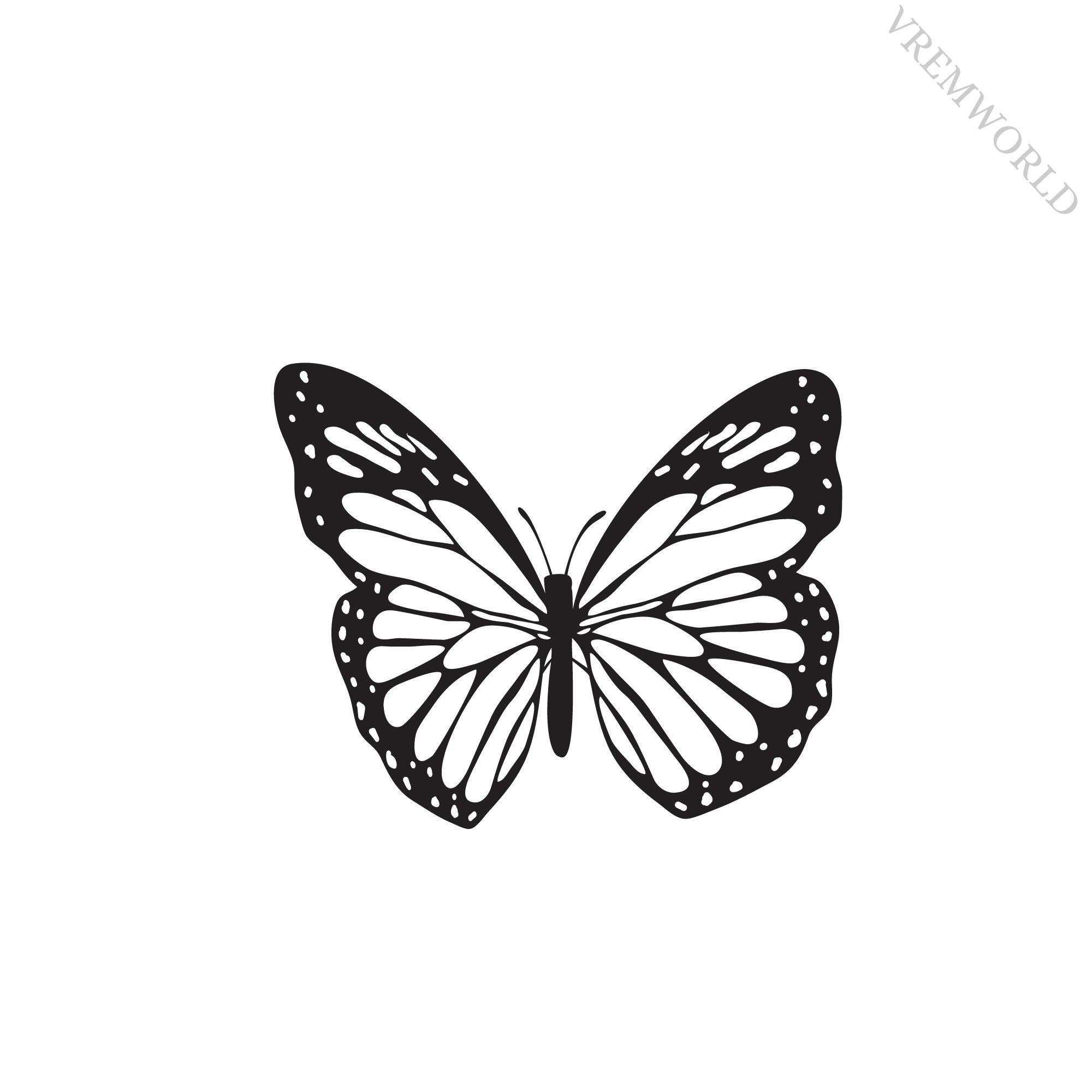 9 Minimalistic Butterfly Icon Set SVG,PNG, Circuit File for T-shirt ...