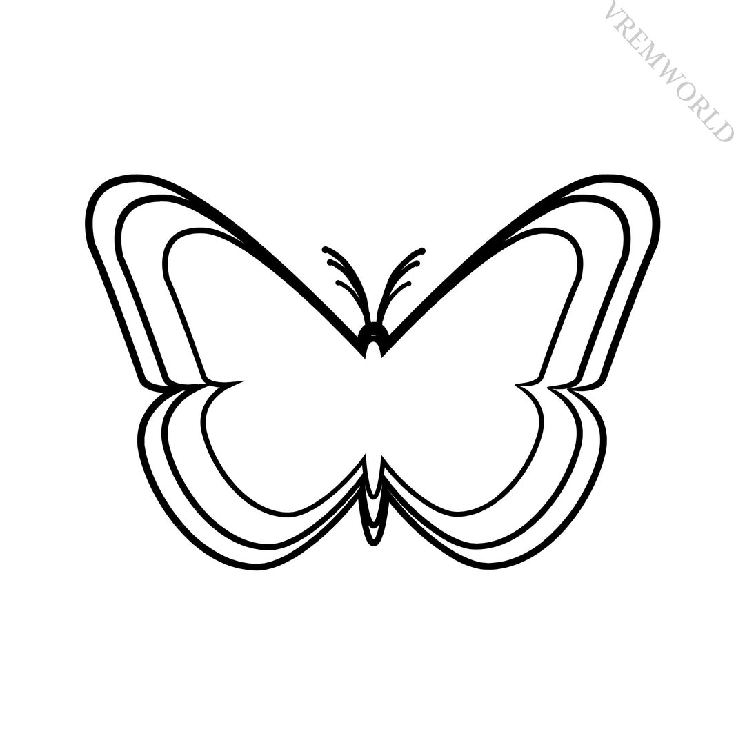 9 Minimalistic Butterfly Icon Set SVG,PNG, Circuit File for T-shirt ...