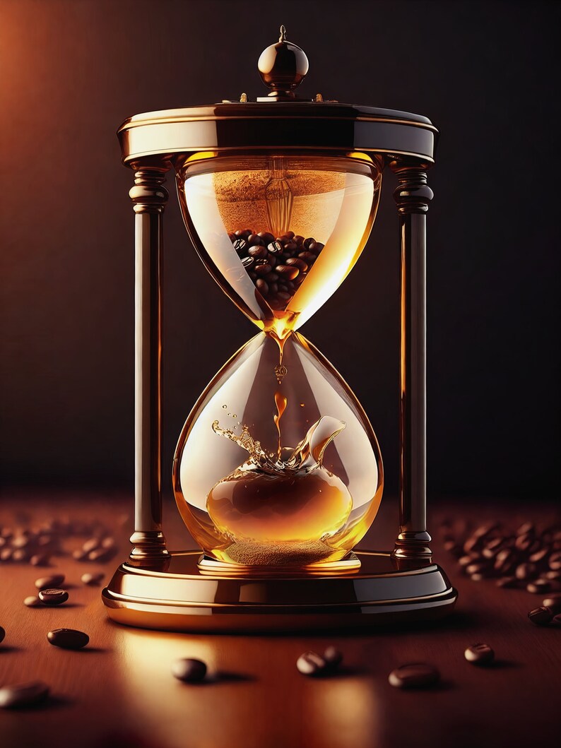 Surreal Coffee Hourglass, Digital Download, Digital Art Print, AI ...
