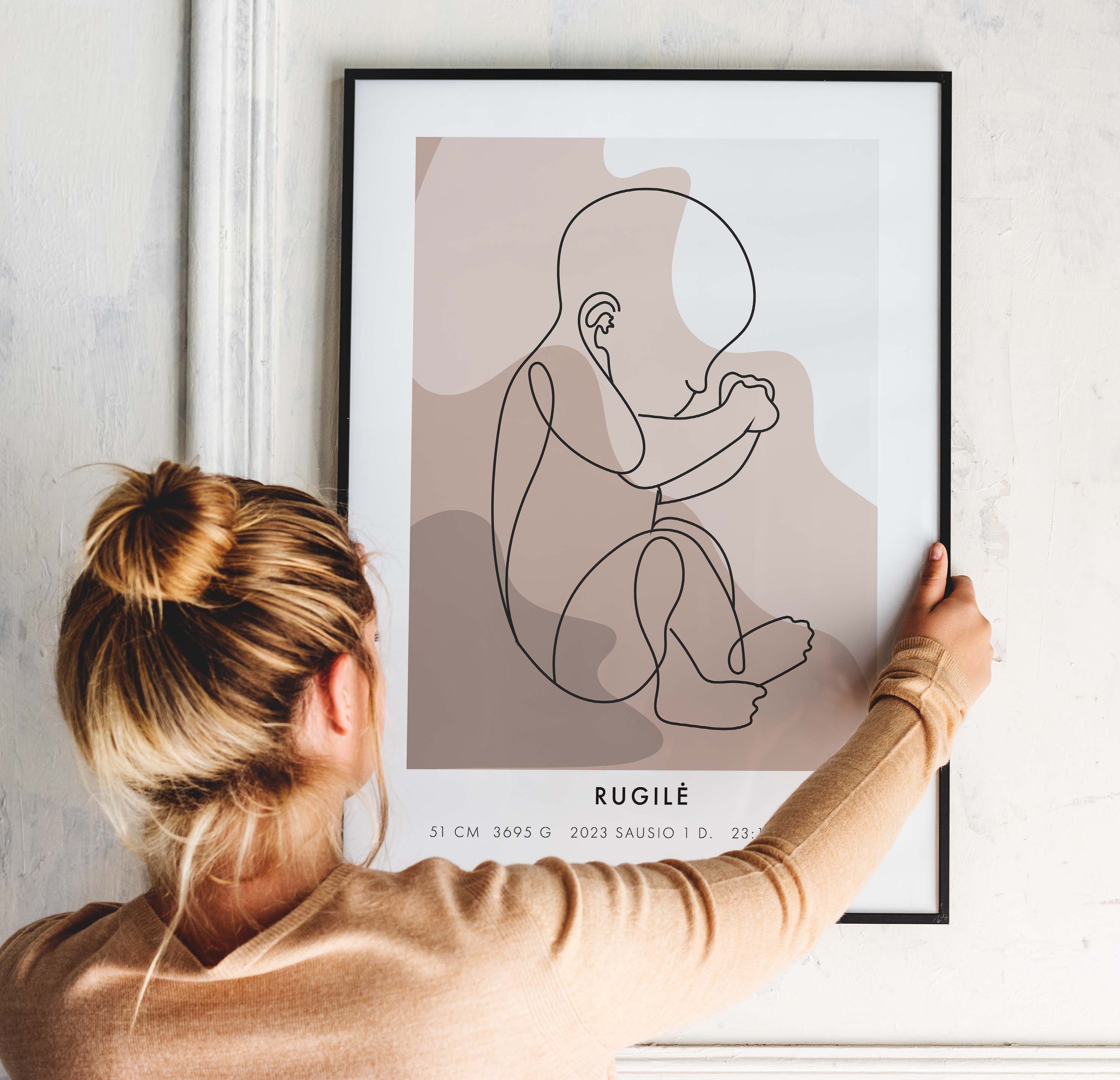 Newborn Baby Poster, Matt Paper Personalised Birth Details, Baby Wall ...