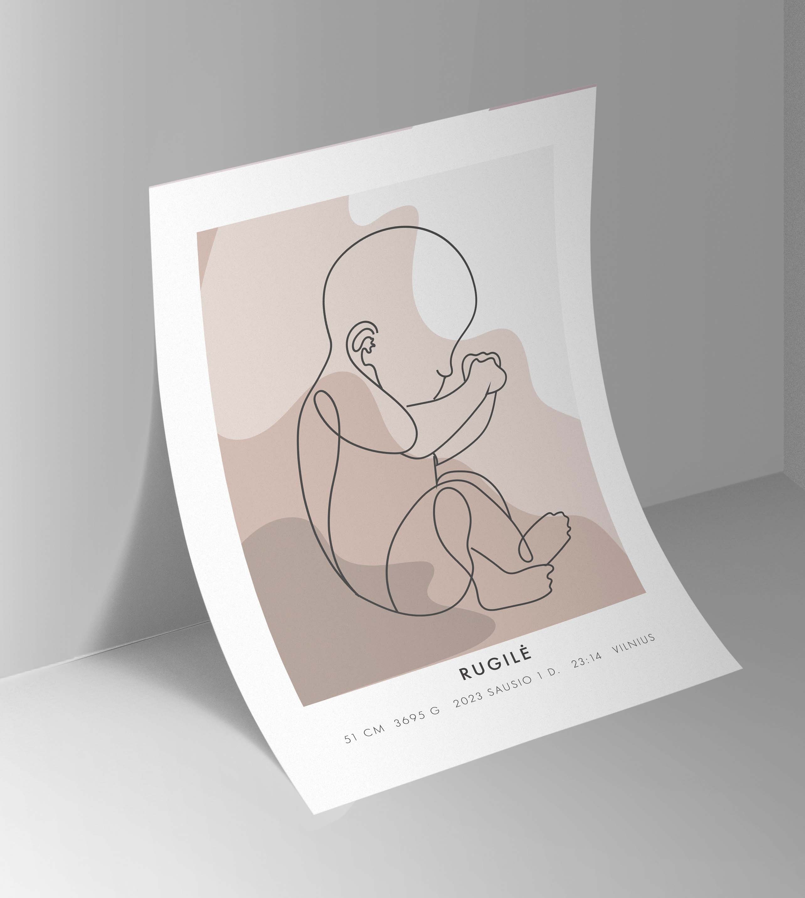 Newborn Baby Poster, Matt Paper Personalised Birth Details, Baby Wall ...