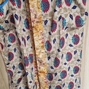 Upcycled Sari Silk Kimono Patchwork Robe Jacket Long Boho Duster