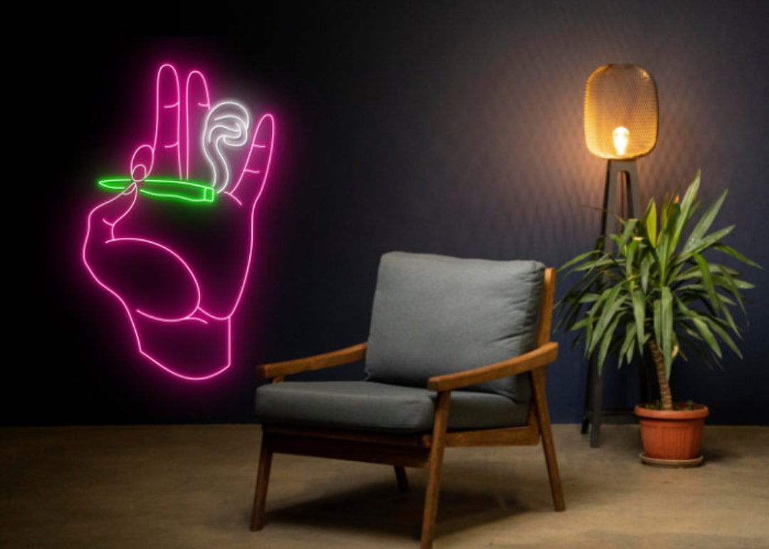 Hand With Joint Neon Sign Hand Joint Led Sign Custom Neon Etsy