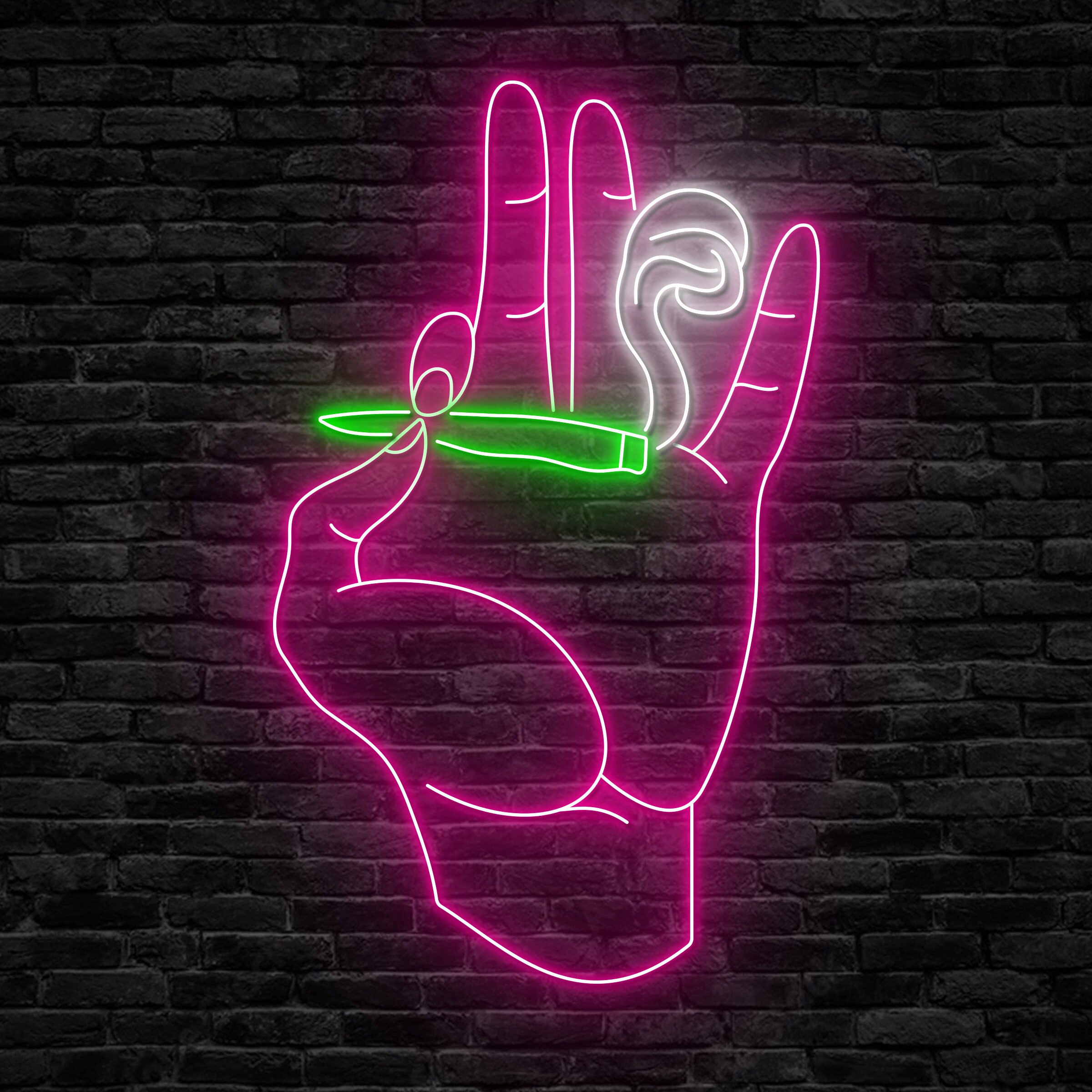 Hand With Joint Neon Sign Hand Joint Led Sign Custom Neon Etsy