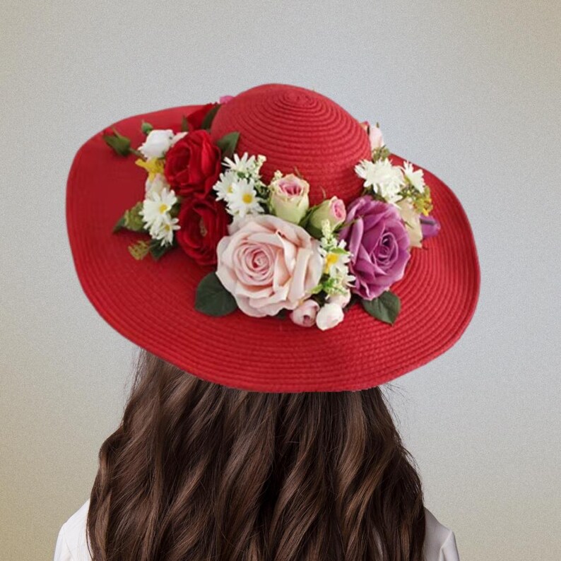 Free Shipping AND Ships in 1 Business Day! Red Wide Brim Hat With ...