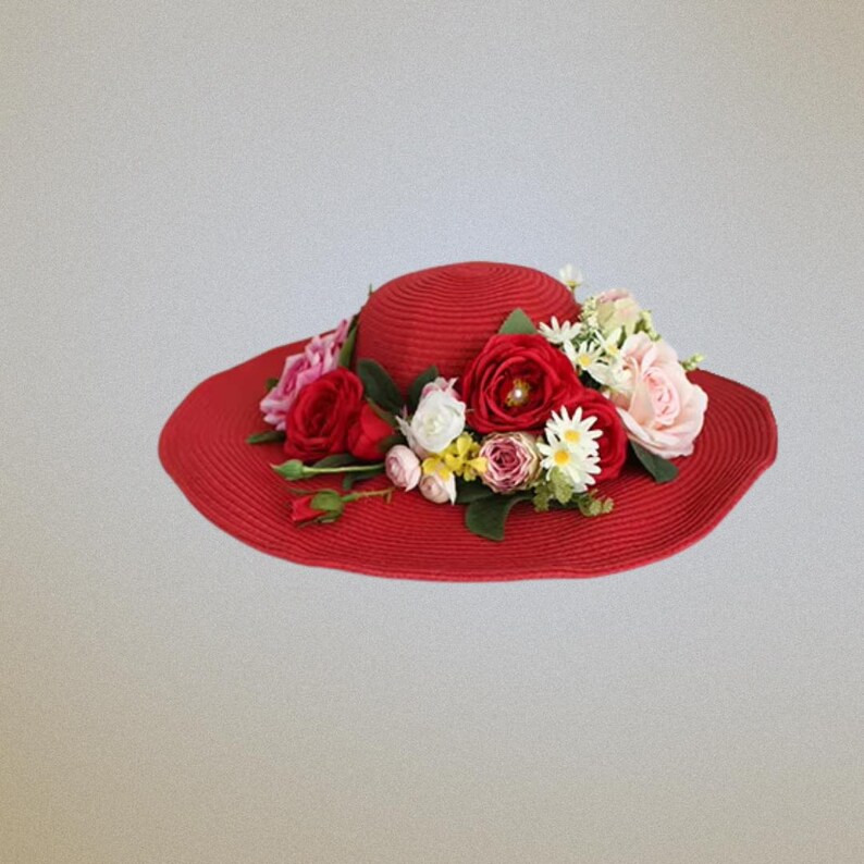 Free Shipping AND Ships in 1 Business Day! Red Wide Brim Hat With ...