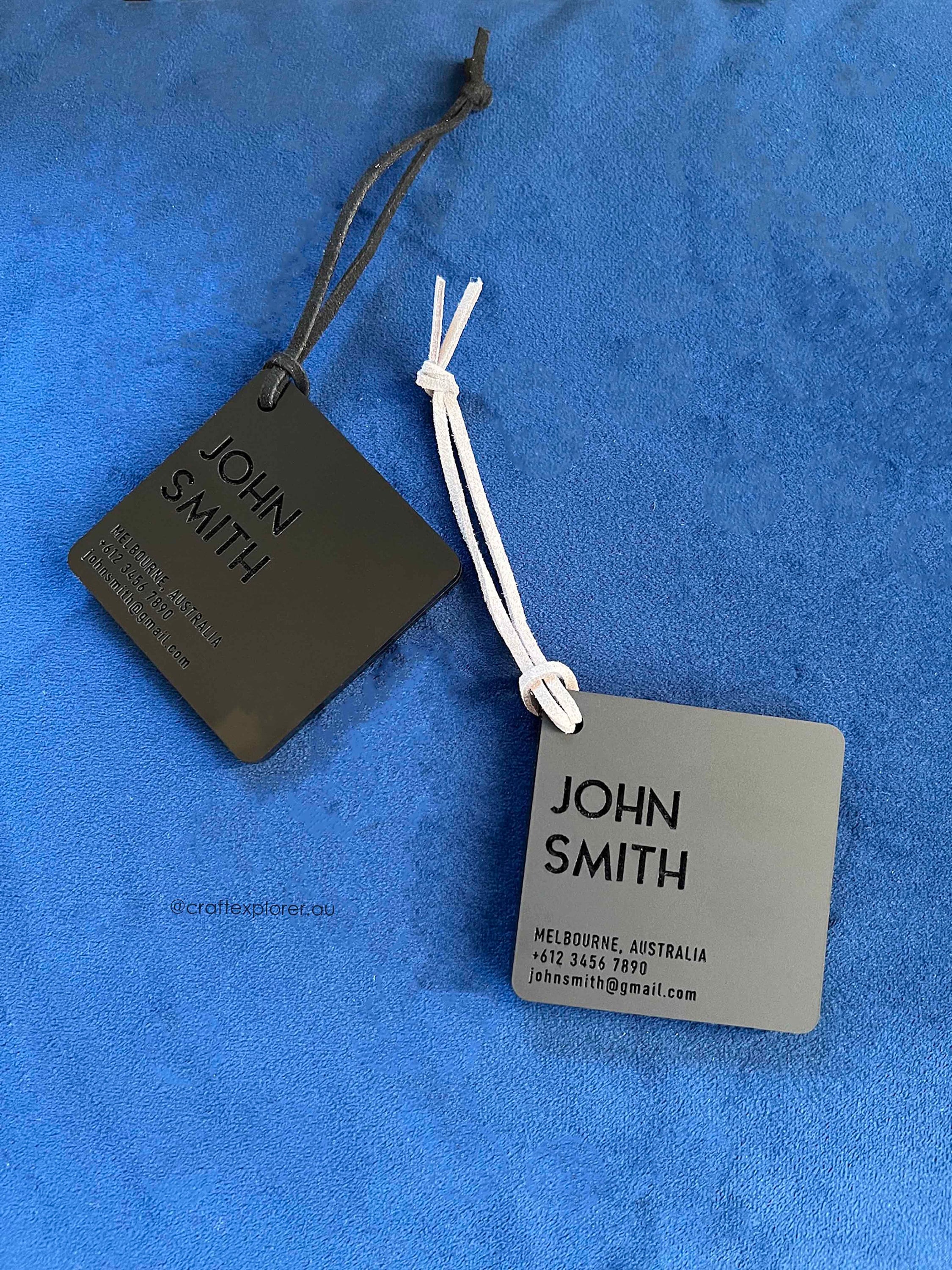 Personalised Travel Luggage Tags | 6mm Thick | 6cm by 6cm Size ...