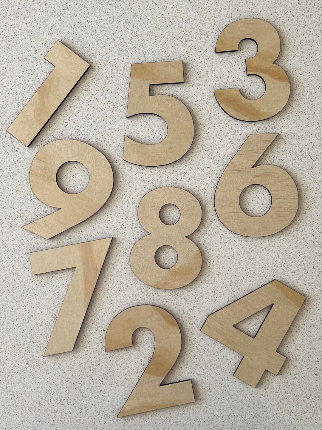 Laser Cut Wooden Letters, Numbers 3mm Thick up to 20cm Size Cafe Retail ...