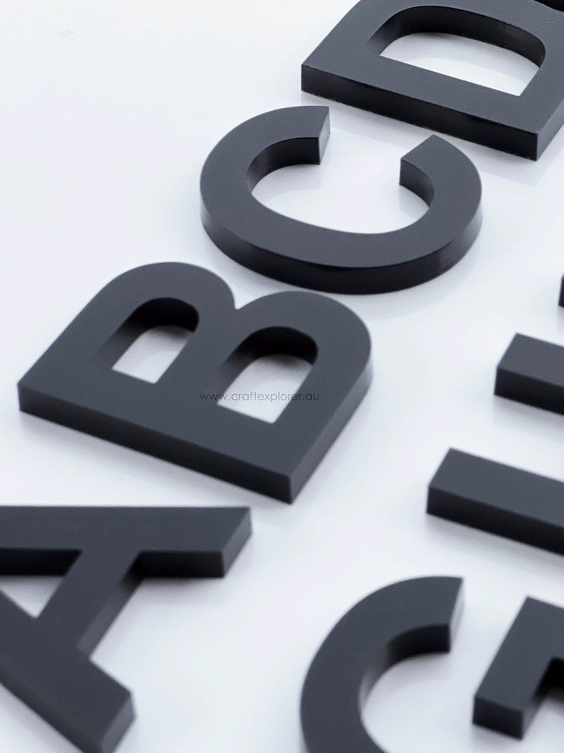 6mm Thick | Premium Black or White Laser Cut Acrylic Letters, Numbers ...