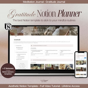Notion Template Digital Gratitude Journal Notion Dashboard Mindfulness ...