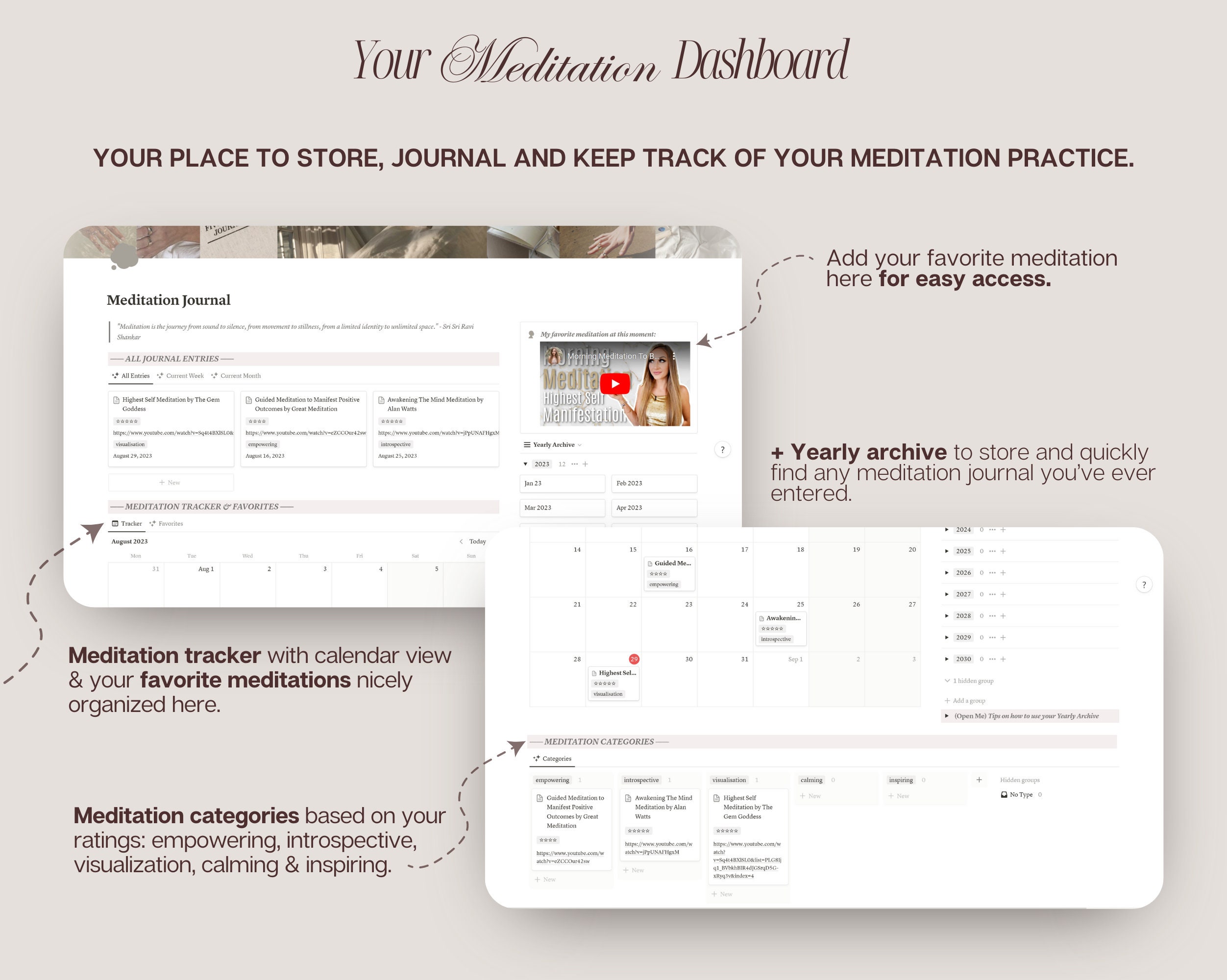 Notion Template Digital Gratitude Journal Notion Dashboard Mindfulness ...
