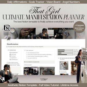 Notion Manifestation Journal Aesthetic Vision Board Notion - Etsy