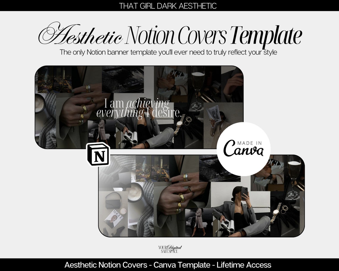 Notion Cover Aesthetic Canva Template Editable Notion Banner Template ...