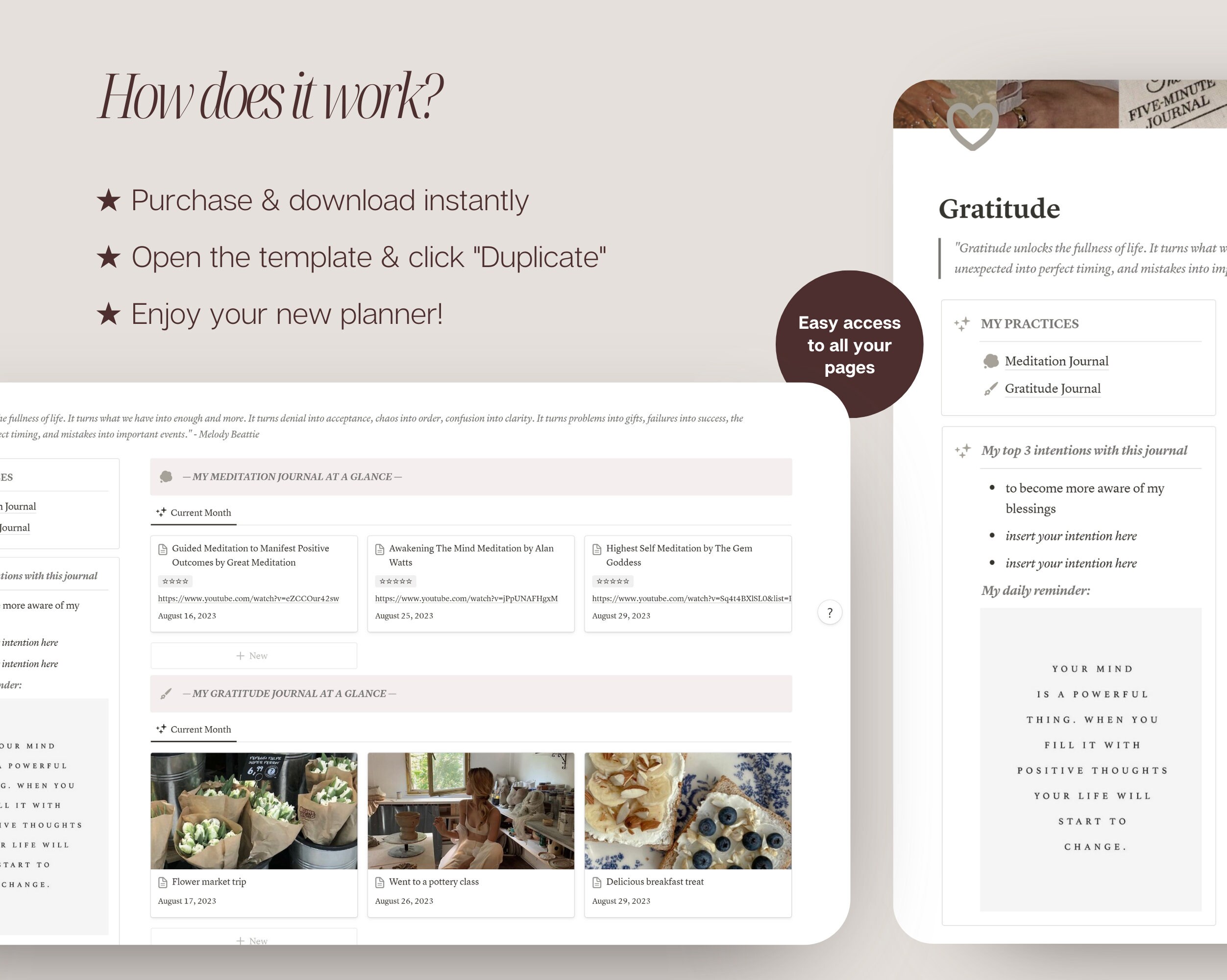 Notion Template Digital Gratitude Journal Notion Dashboard Mindfulness ...