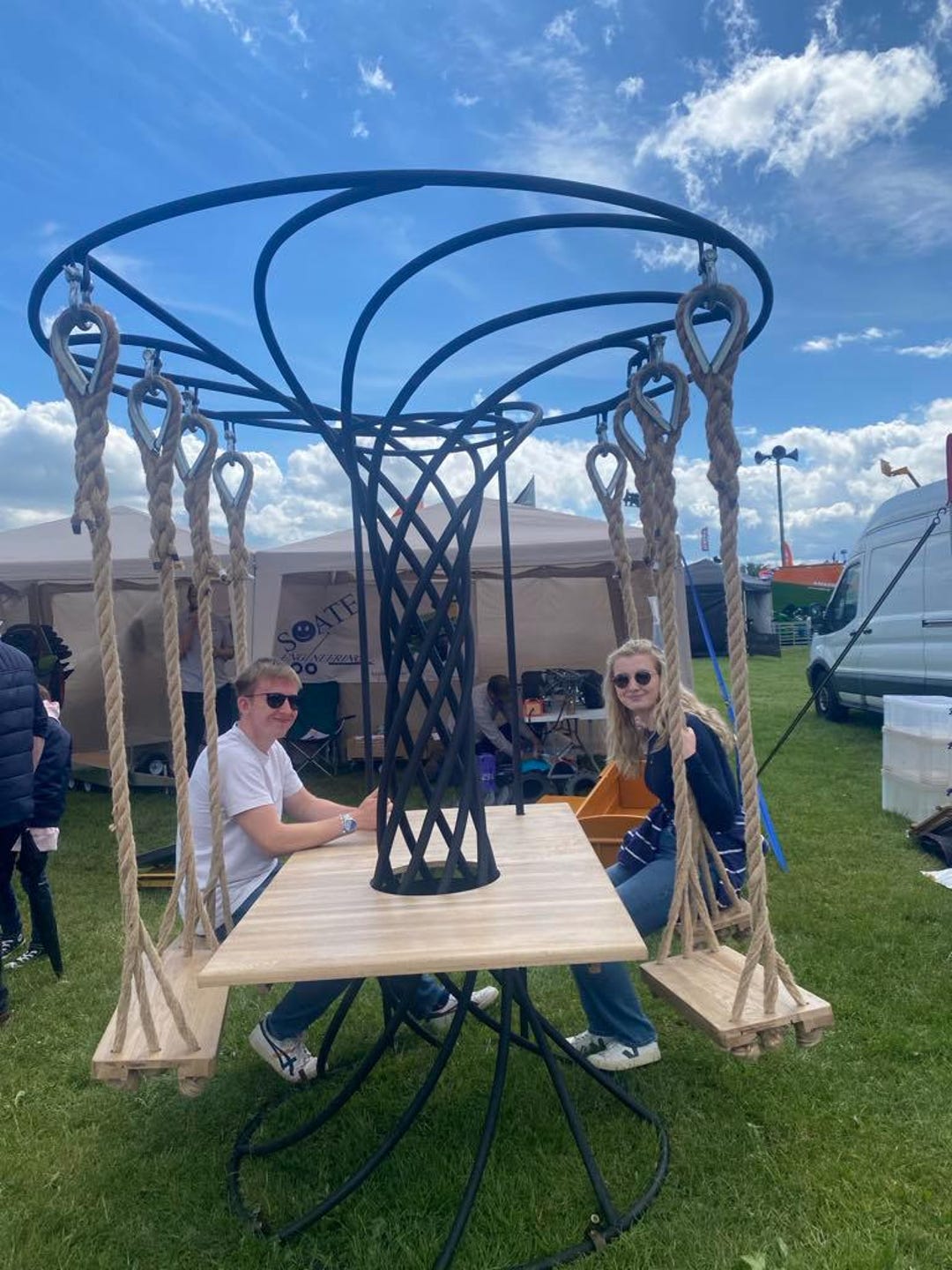 Metal Swing Picnic Table Handmade Bench Garden Table - Etsy