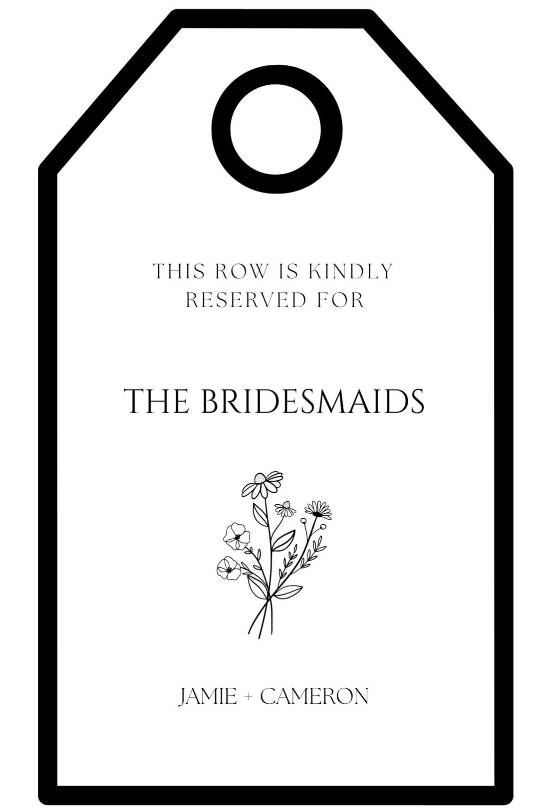 WEDDING AISLE TAGS - Reserved Sign - Etsy