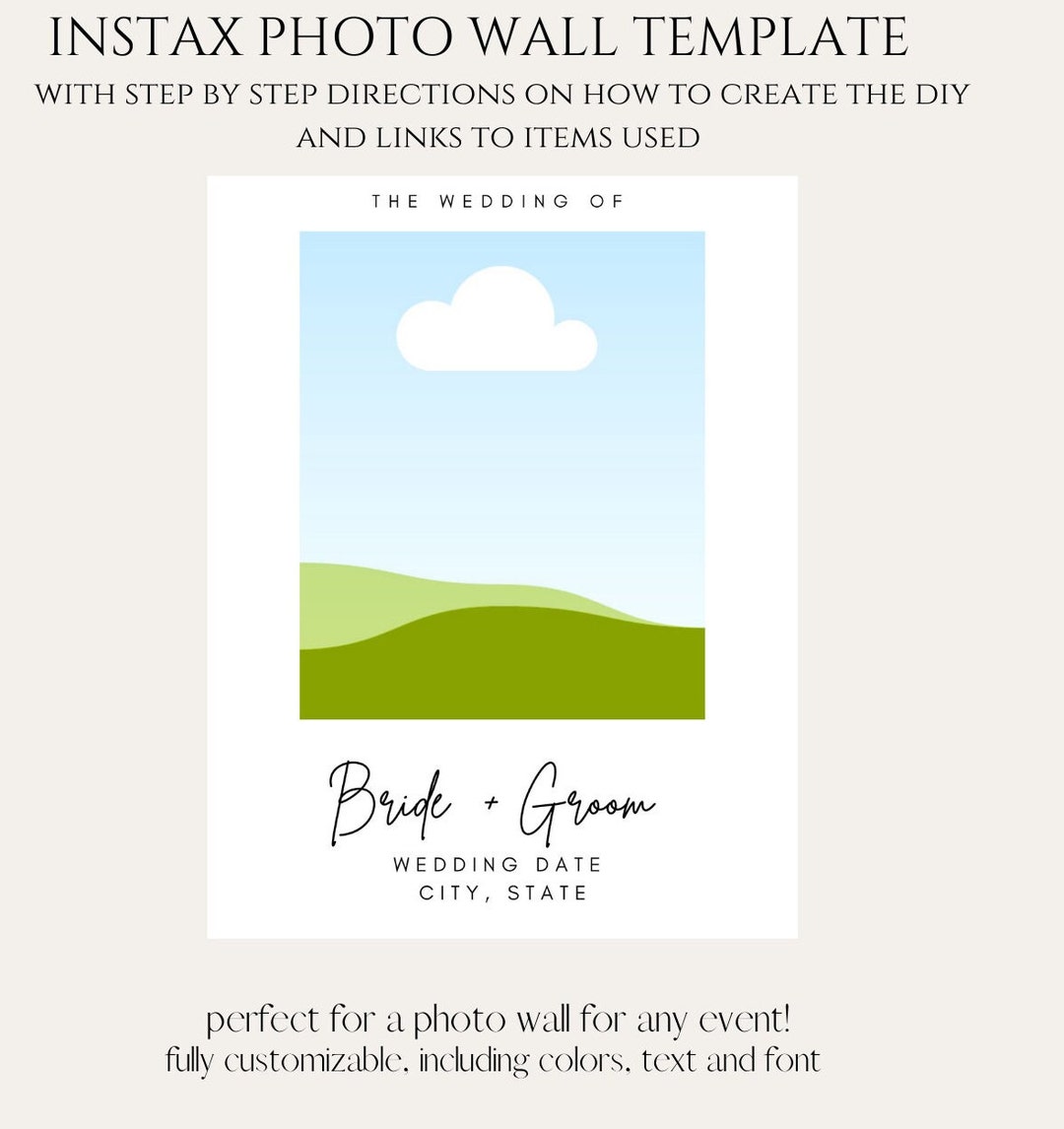 INSTAX PHOTO WALL Template & Diy Directions - Etsy
