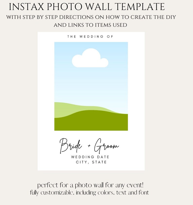 INSTAX PHOTO WALL Template & Diy Directions - Etsy