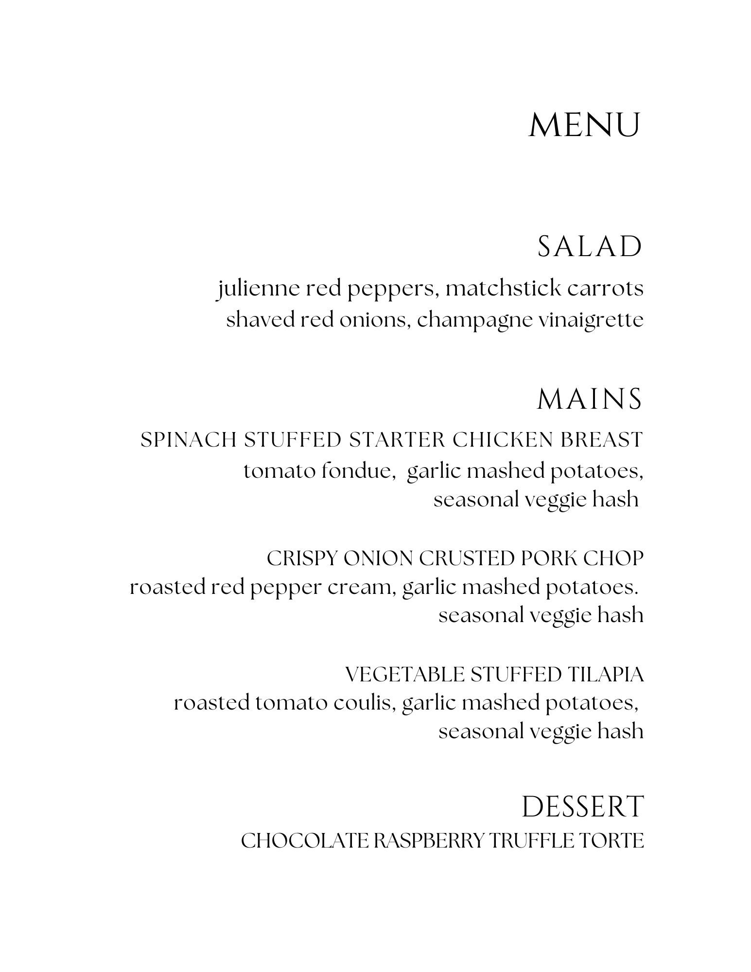 Menu Template Etsy