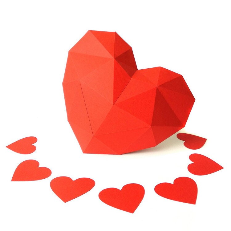 DIY 3D Papercraft Premium Quality HEART - Etsy