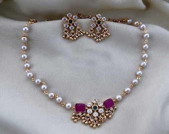 Meesho pearl necklace store