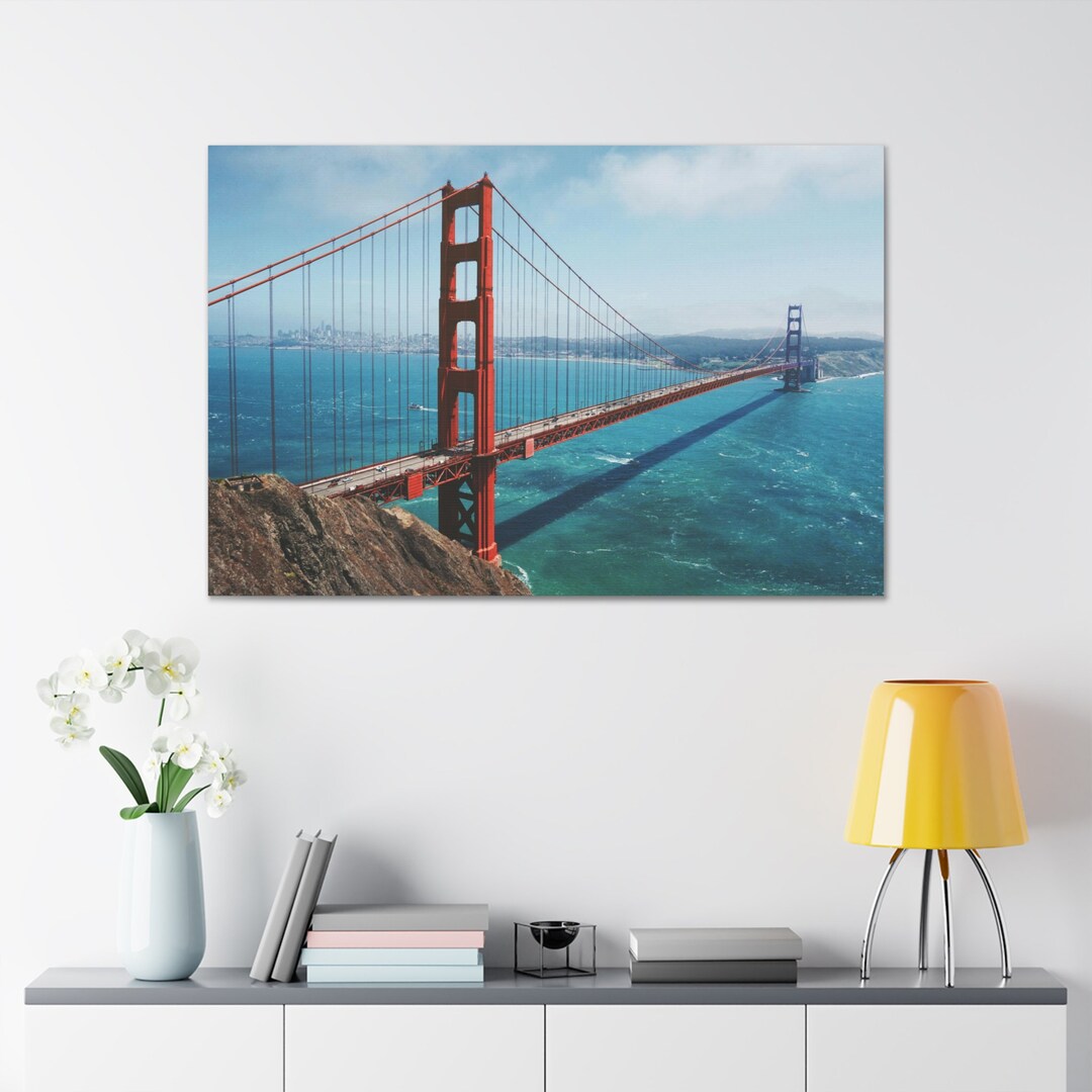 San Francisco Bridge Aerial View Wall Art Vibrant Home Decor, San ...