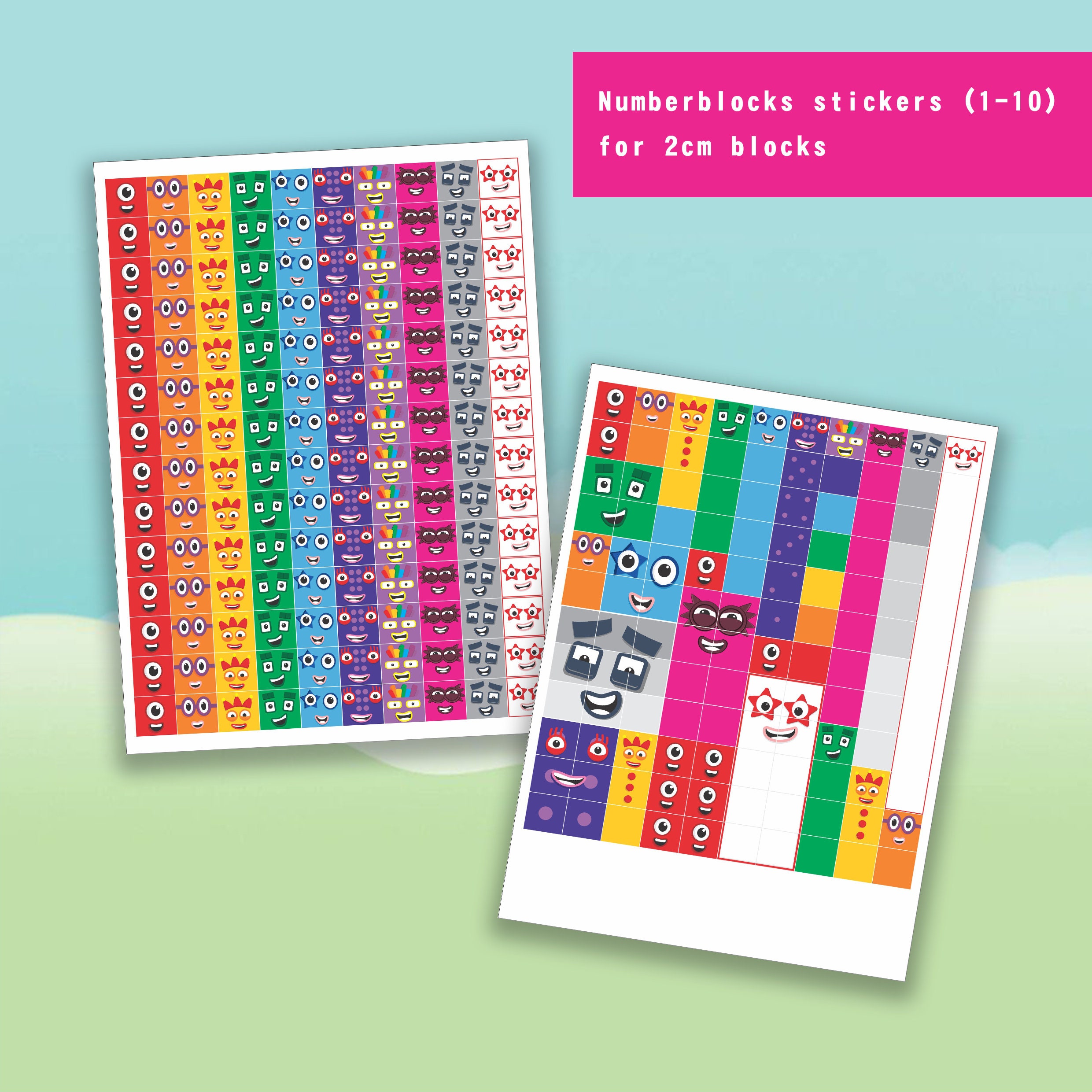 Numberblocks Face Stickers 1-10 for 2cm Mathlinkcube/blocks - Etsy UK